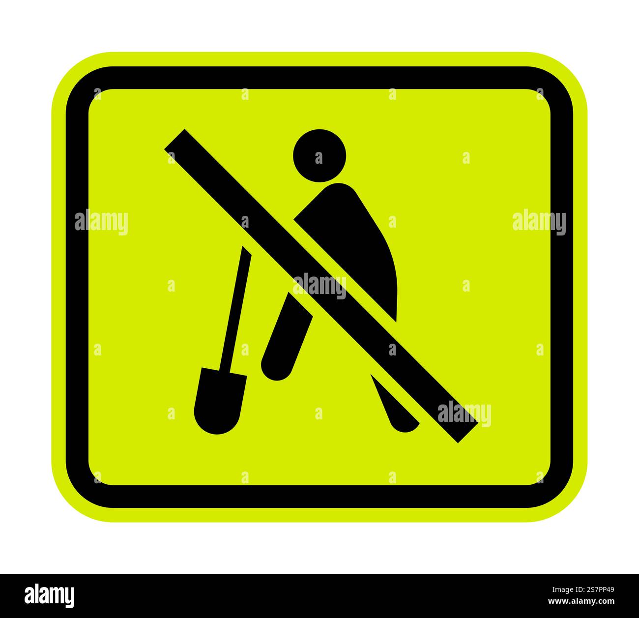 Prohibition Sign, No Digging Symbol Stock Vector Image & Art - Alamy