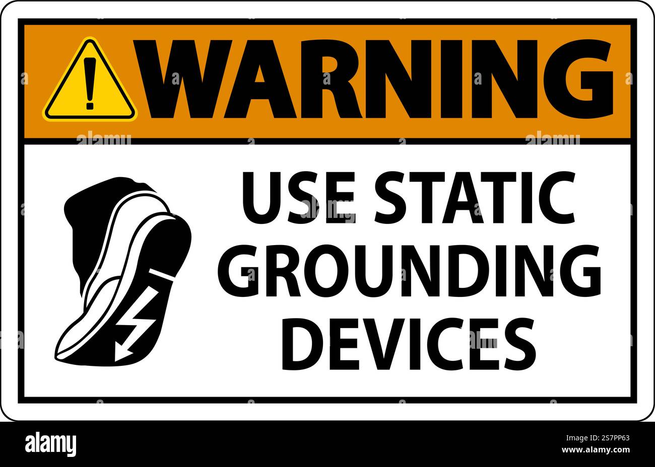 Warning Sign Use Static Grounding Devices Stock Vector Image & Art - Alamy