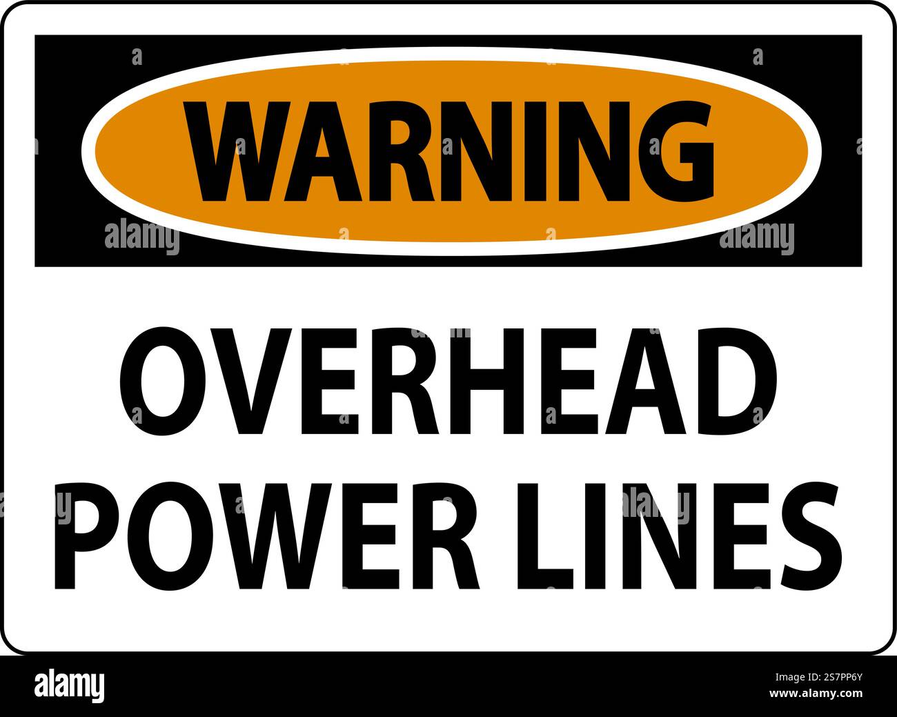 Warning Sign Overhead Power Lines Stock Vector Image & Art - Alamy
