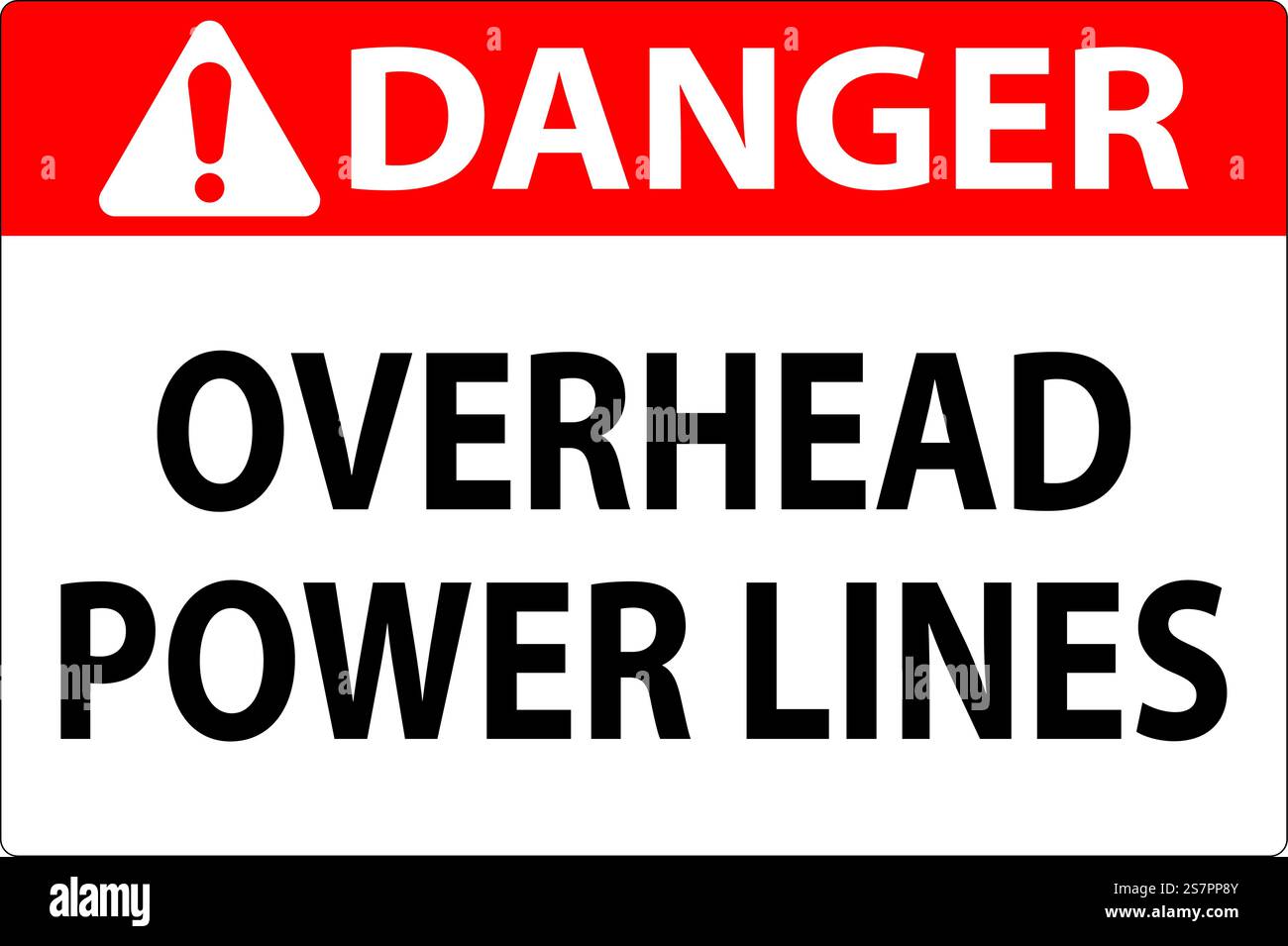 Danger Sign Overhead Power Lines Stock Vector Image & Art - Alamy