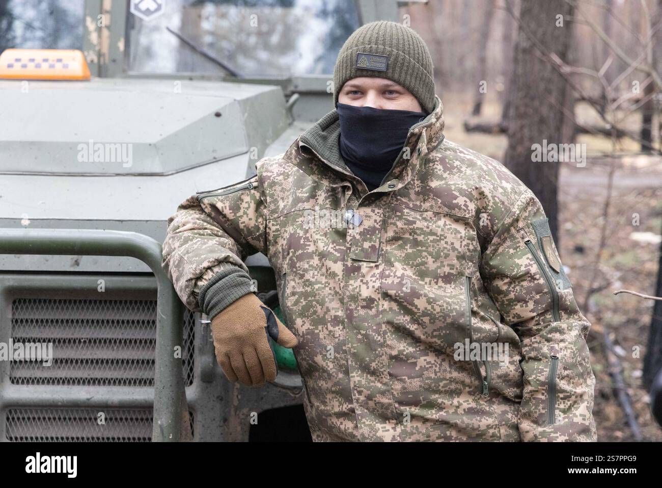 A trophy Russian military armored off-road vehicle in operation with ...