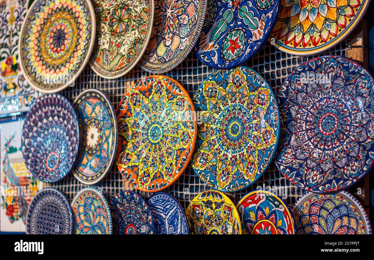 the splendid colours of oriental ceramics with large patterns Stock ...