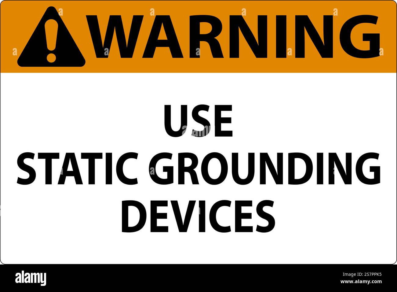 Warning Sign Use Static Grounding Devices Stock Vector Image & Art - Alamy