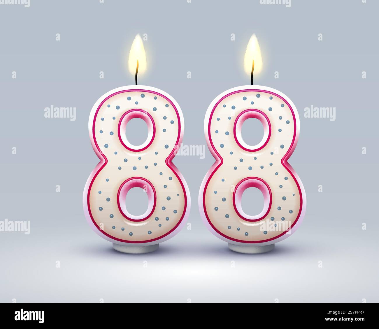 Happy Birthday years. 88 anniversary of the birthday, Candle in the ...