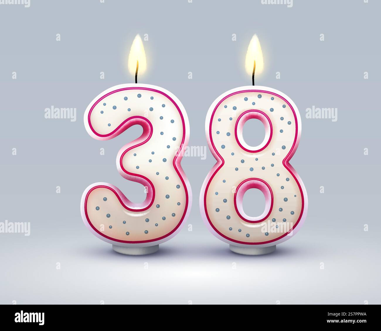 Happy Birthday years. 38 anniversary of the birthday, Candle in the ...