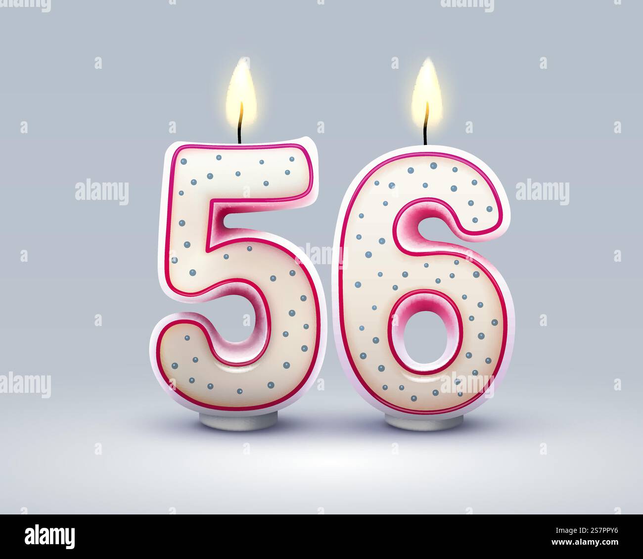 Happy Birthday years. 56 anniversary of the birthday, Candle in the ...