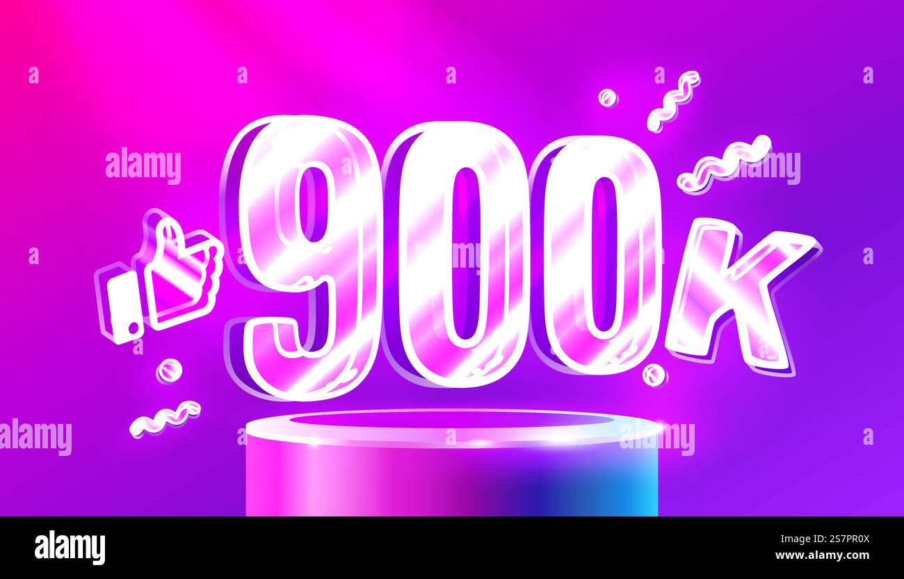 Thank you 900k followers, peoples online social group, happy banner ...