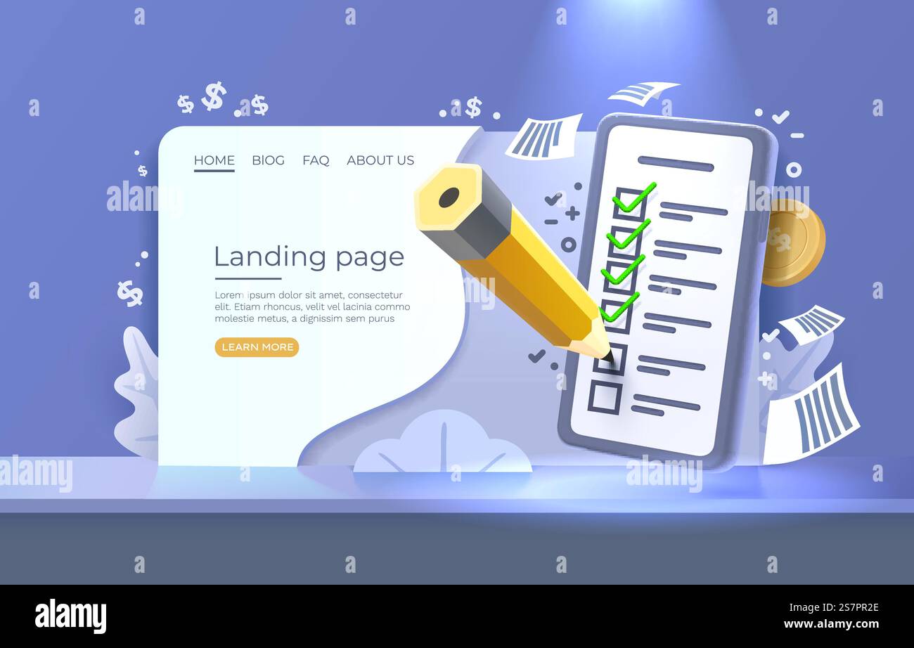 Landing page mobile document check list service, organization ...