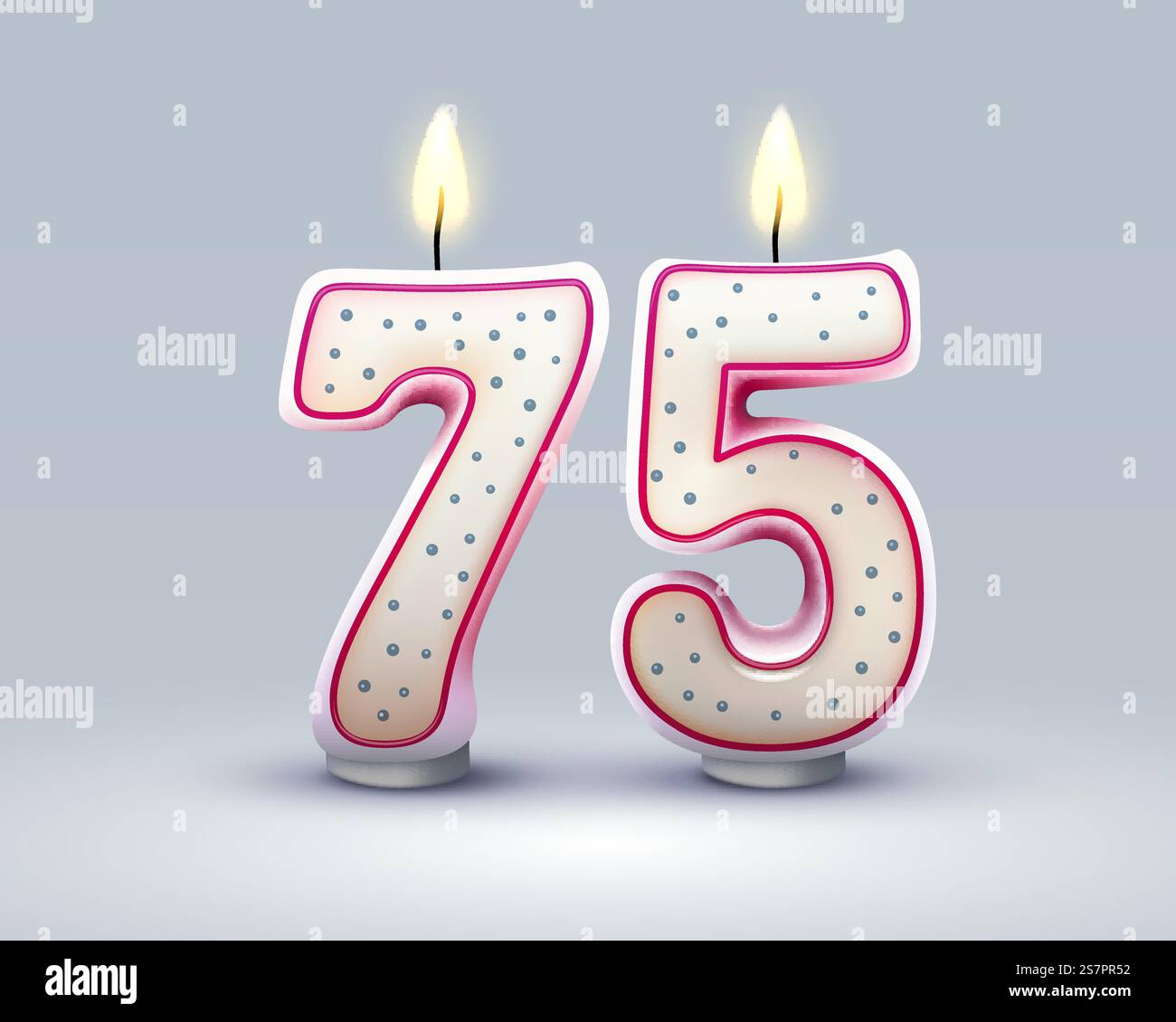 Happy Birthday years. 75 anniversary of the birthday, Candle in the ...