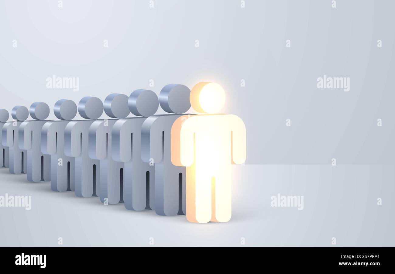 Team with leader concept. 3d rendered people. Vector illustration. Team ...