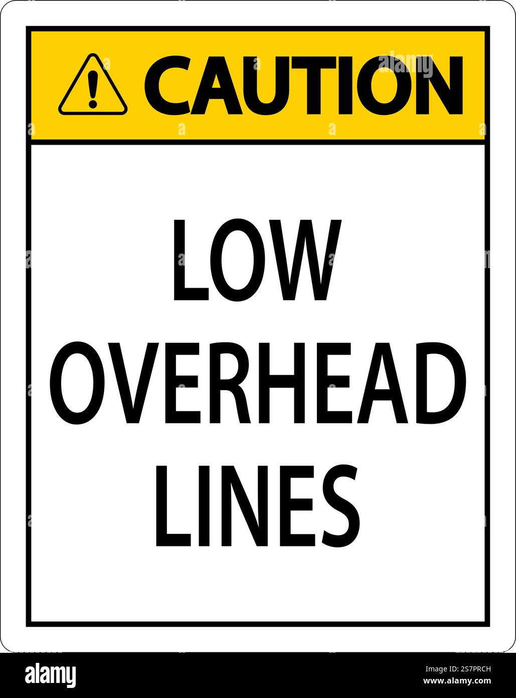 Caution Sign Low Overhead Lines Stock Vector Image & Art - Alamy