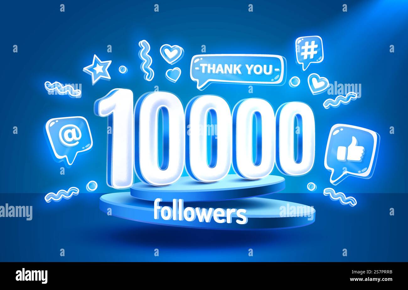 Thank you 10000 followers, peoples online social group, happy banner ...