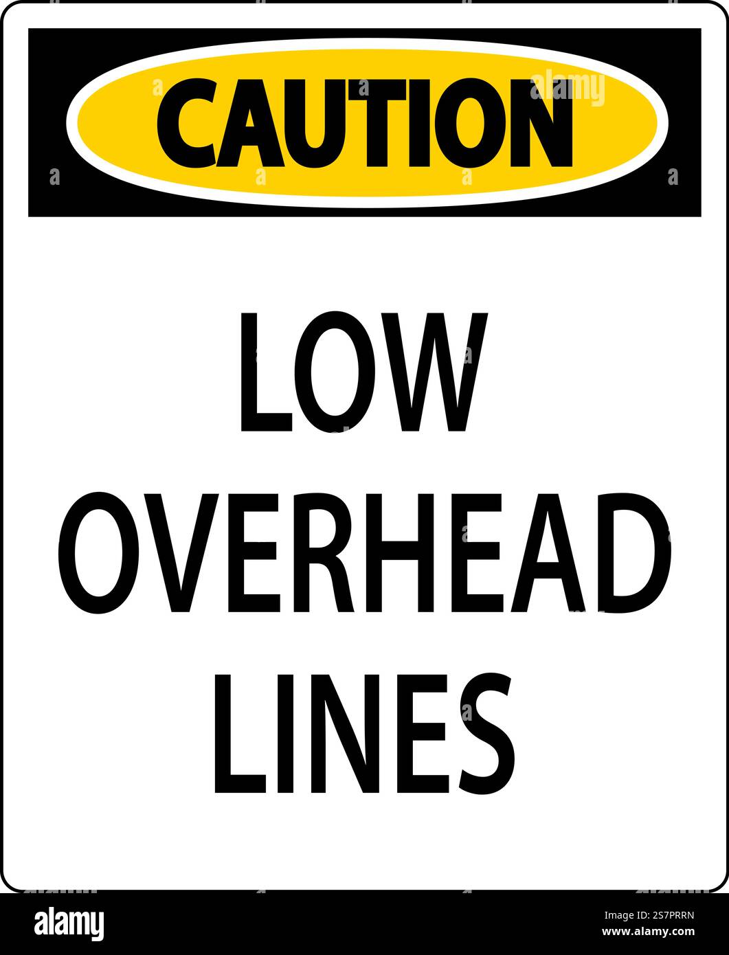 Caution Sign Low Overhead Lines Stock Vector Image & Art - Alamy