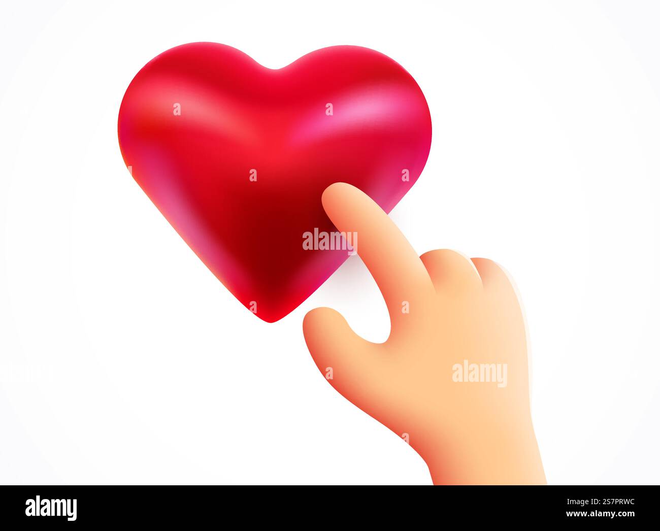 Hand pressing like button. Heart symbol. Vector illustration. Hand ...