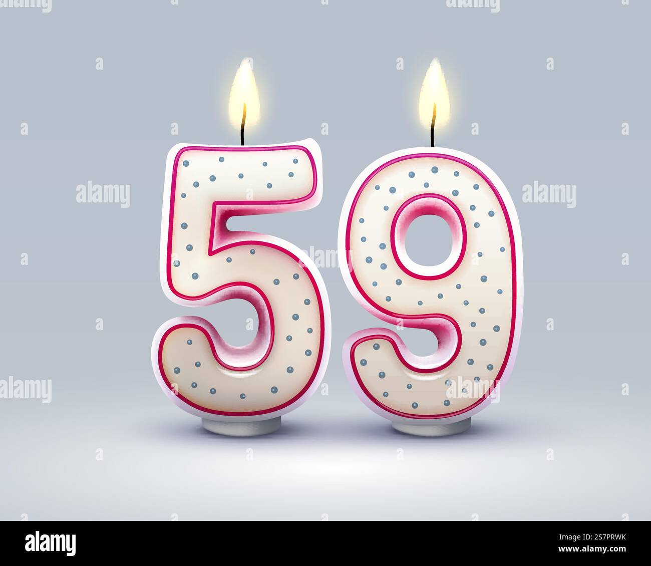 Happy Birthday years. 59 anniversary of the birthday, Candle in the ...