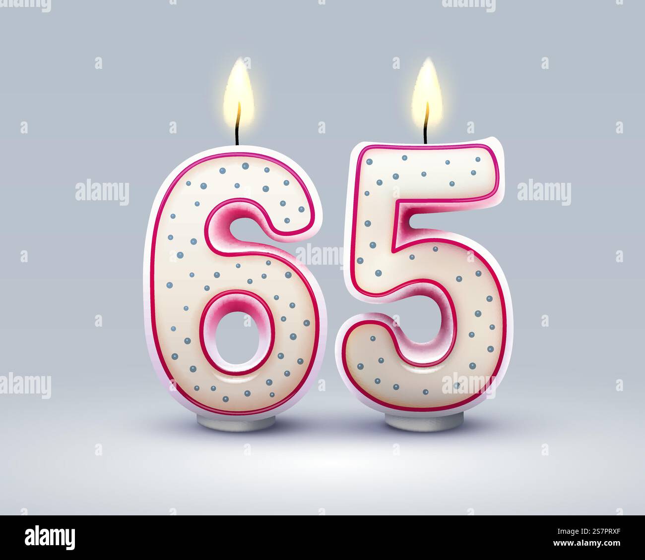 Happy Birthday years. 65 anniversary of the birthday, Candle in the ...