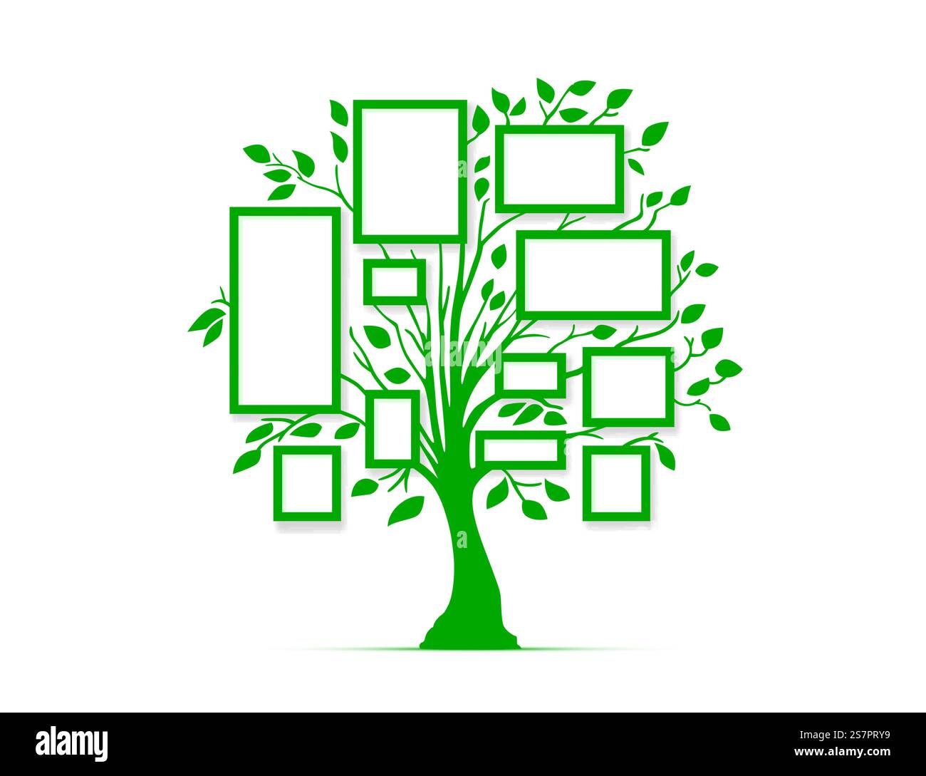 Frame tree family vintage, nature print. Vector illustration . Frame ...