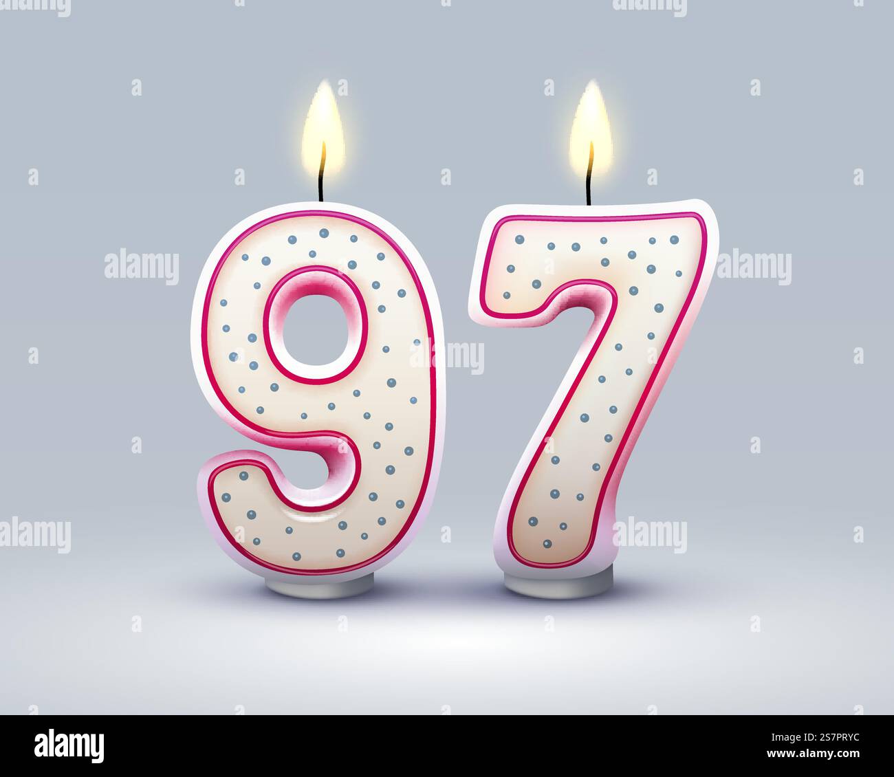 Happy Birthday years. 97 anniversary of the birthday, Candle in the ...