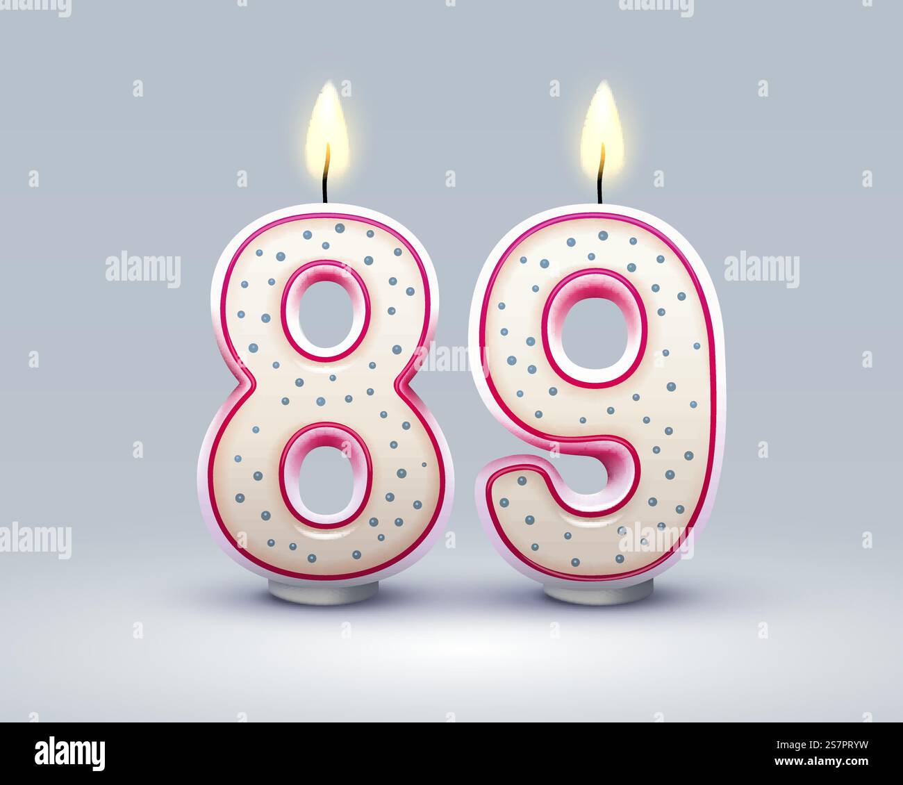 Happy Birthday years. 89 anniversary of the birthday, Candle in the ...