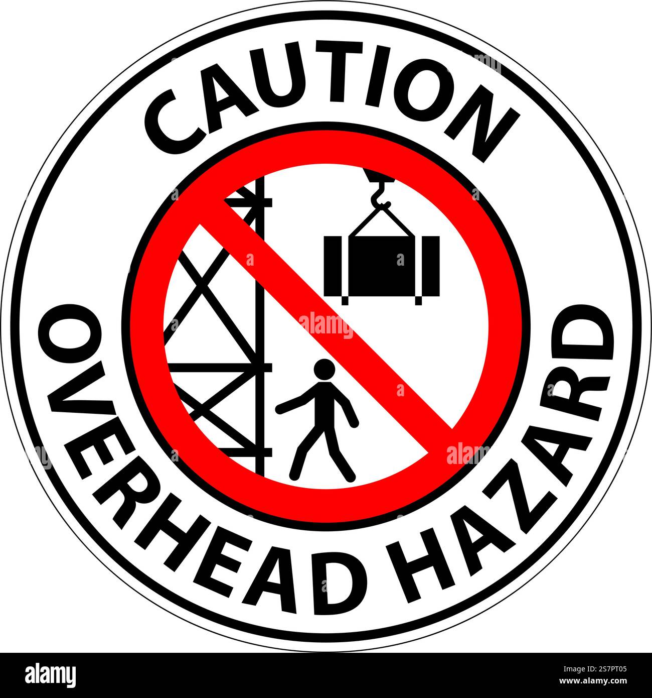 Caution Sign Overhead Hazard Stock Vector Image & Art - Alamy