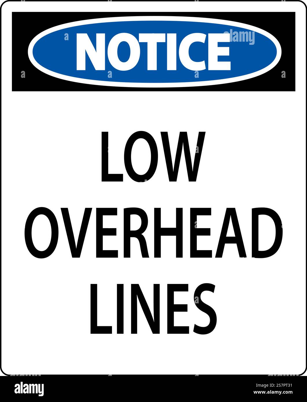 Notice Sign Low Overhead Lines Stock Vector Image & Art - Alamy