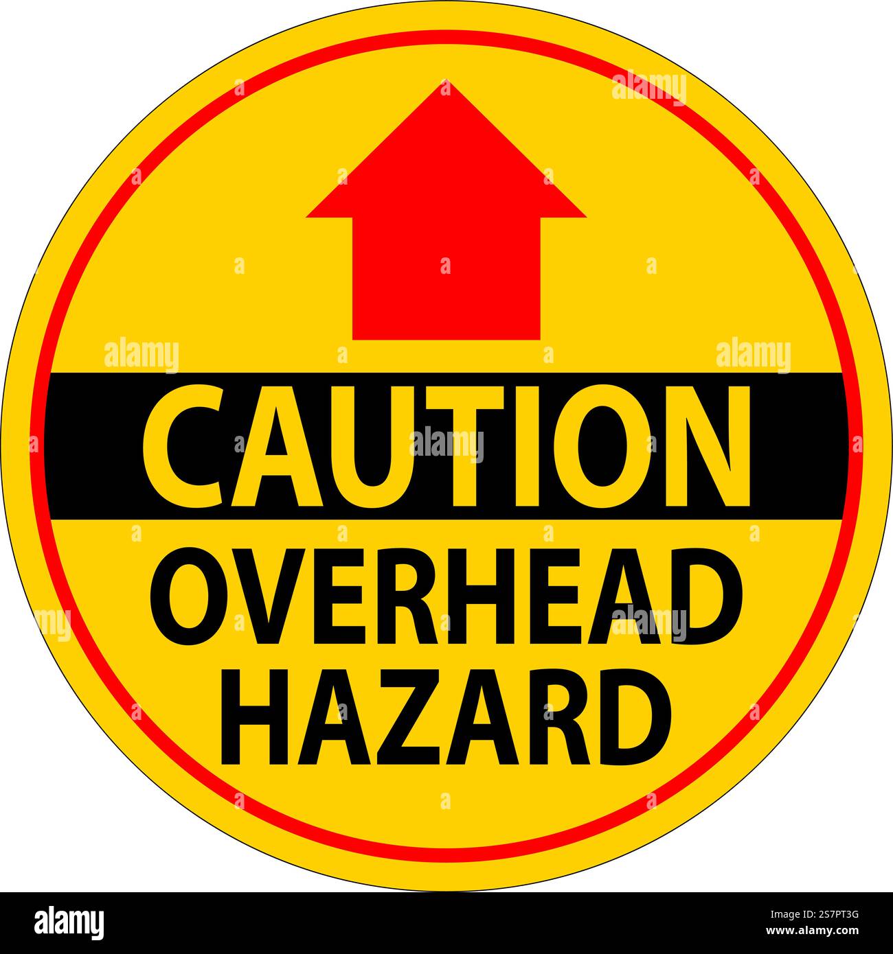 Caution Sign Overhead Hazard Stock Vector Image & Art - Alamy