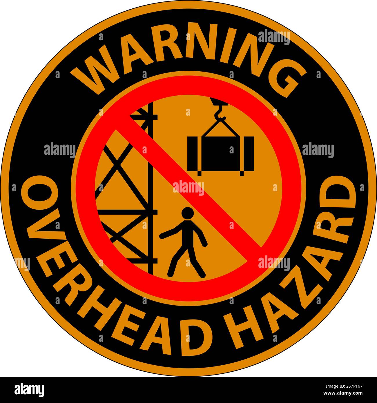 Warning Sign Overhead Hazard Stock Vector Image & Art - Alamy