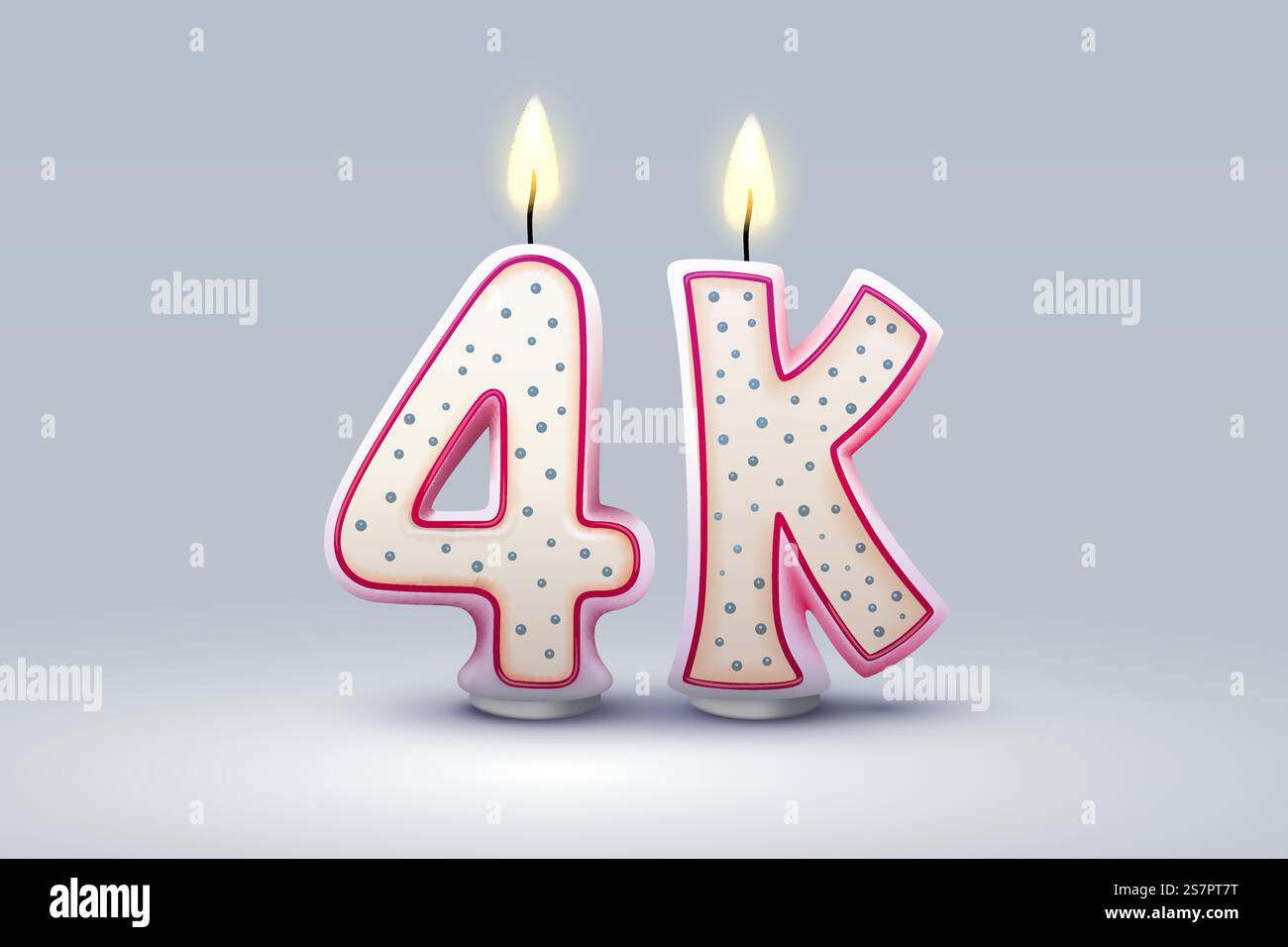 4k followers of online users, congratulatory candles in the form of ...