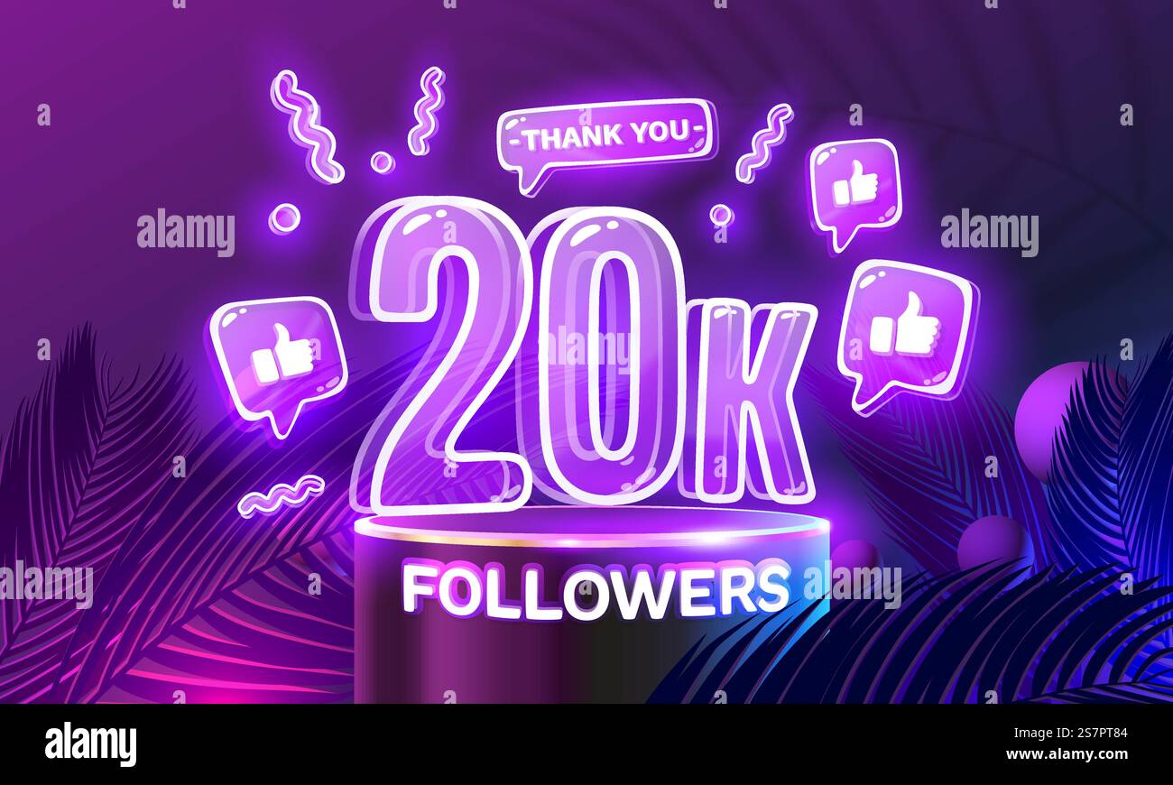 Thank you 20k followers, peoples online social group, happy banner ...