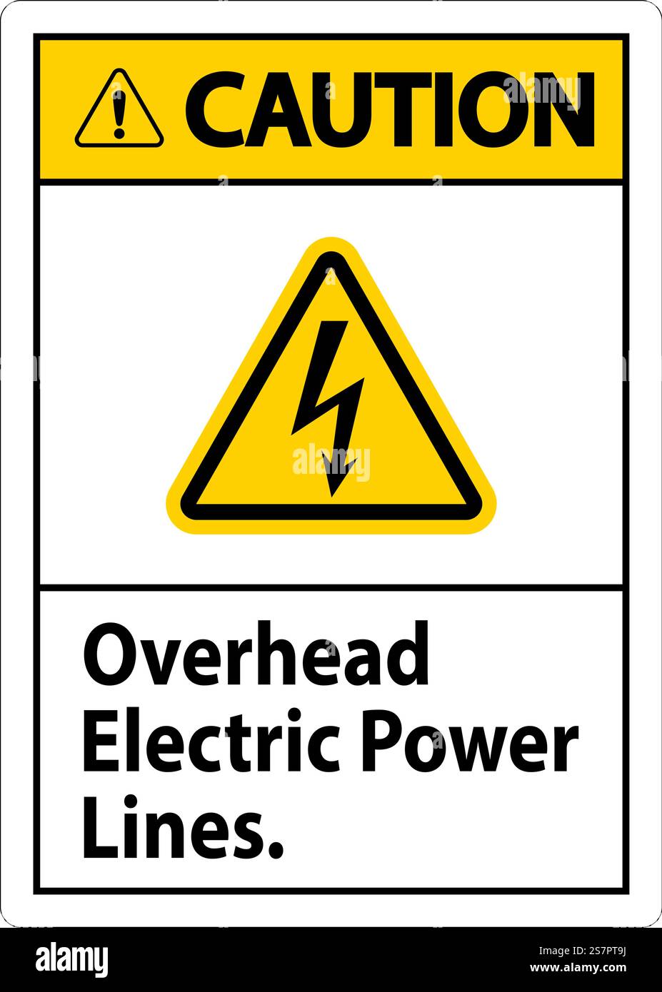 Caution Sign Overhead Electric Power Lines Stock Vector Image & Art - Alamy
