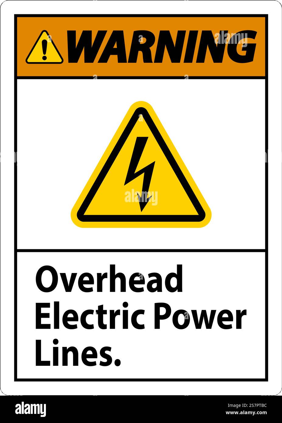 Warning Sign Overhead Electric Power Lines Stock Vector Image & Art - Alamy