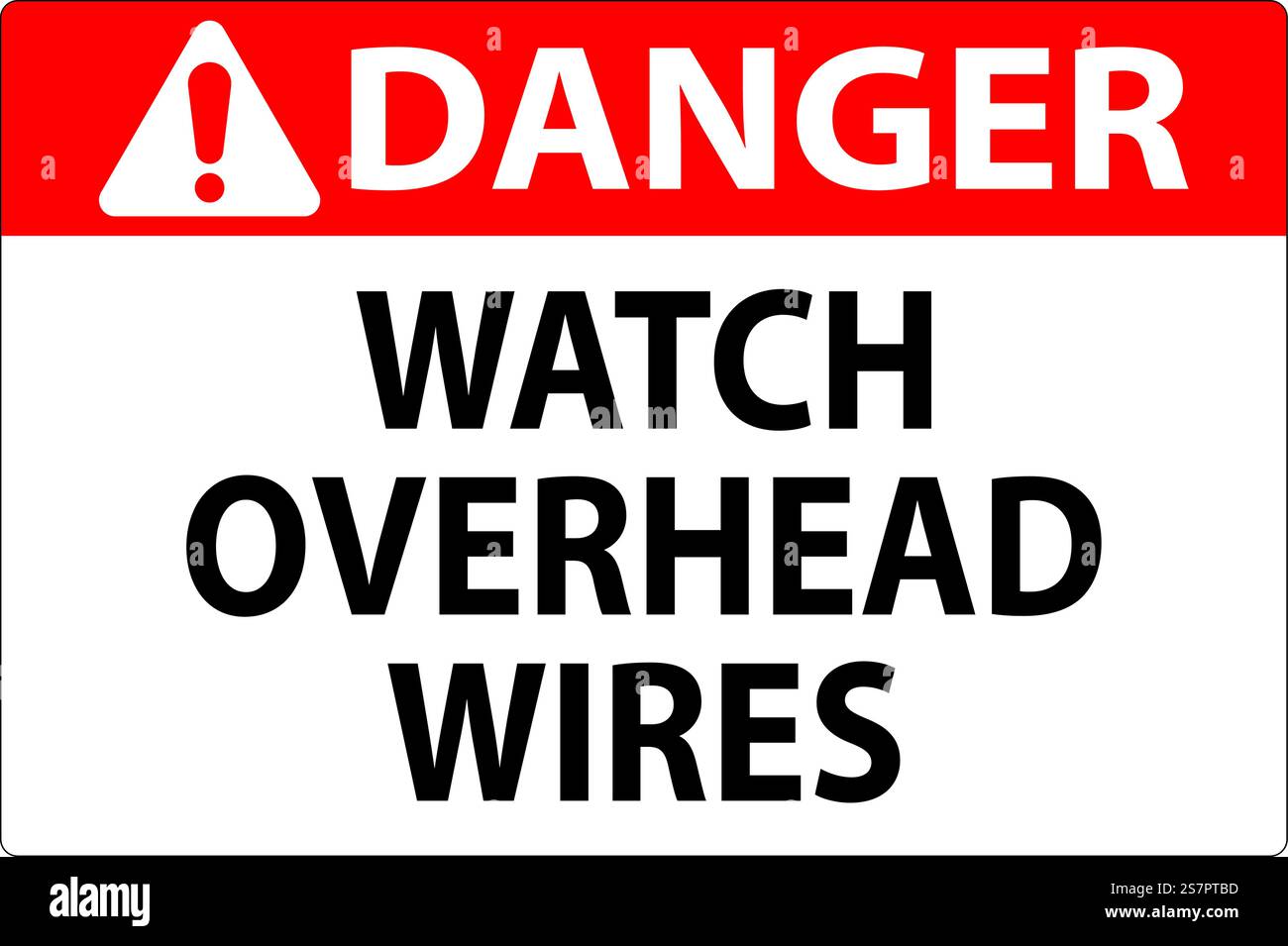 Danger Sign Watch Overhead Wires Stock Vector Image & Art - Alamy
