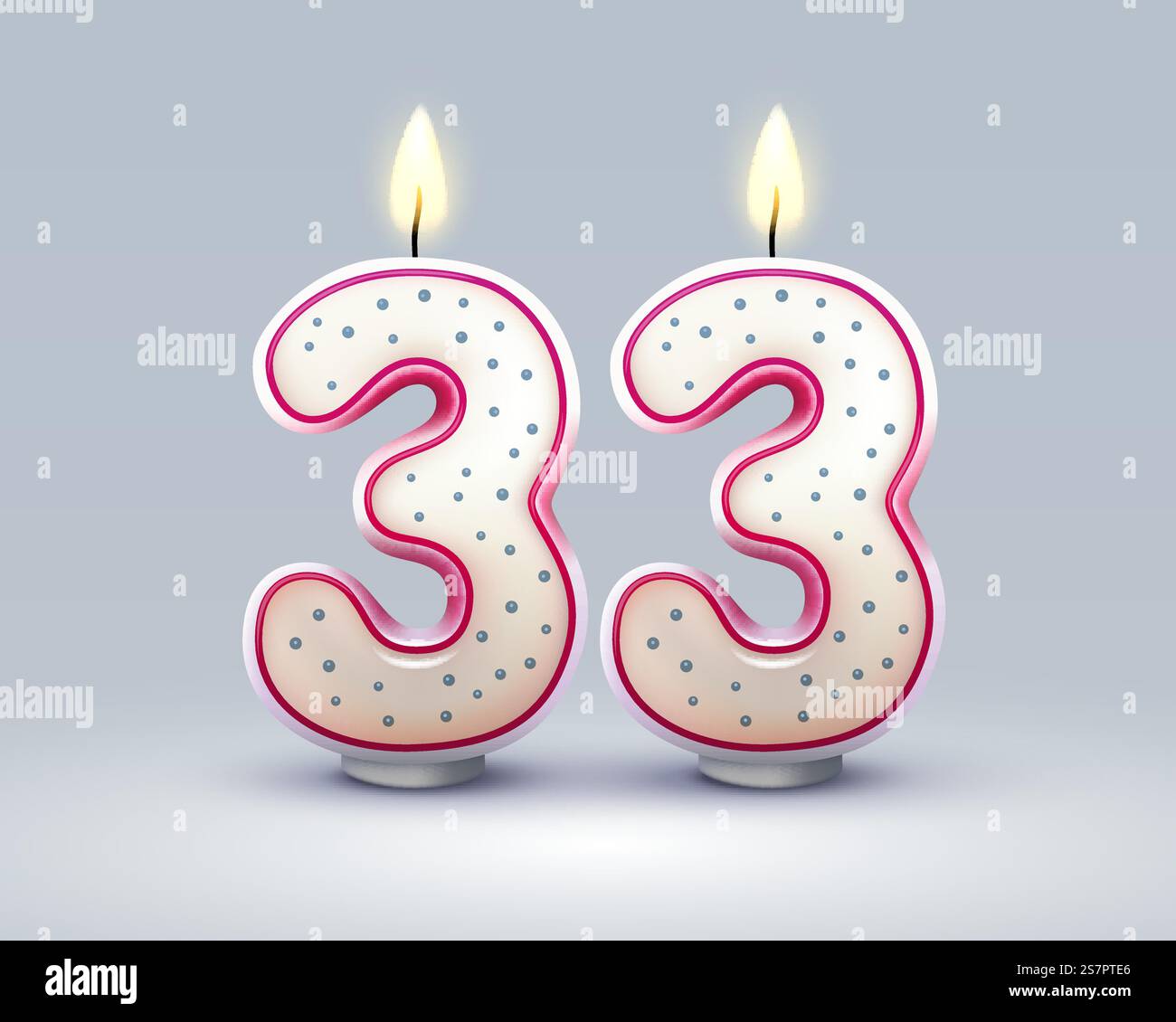 Happy Birthday years. 33 anniversary of the birthday, Candle in the ...