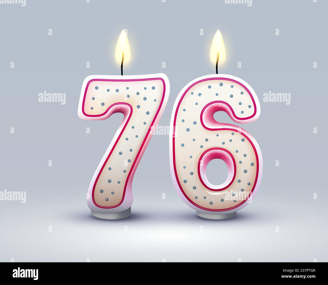 Happy Birthday years. 76 anniversary of the birthday, Candle in the ...