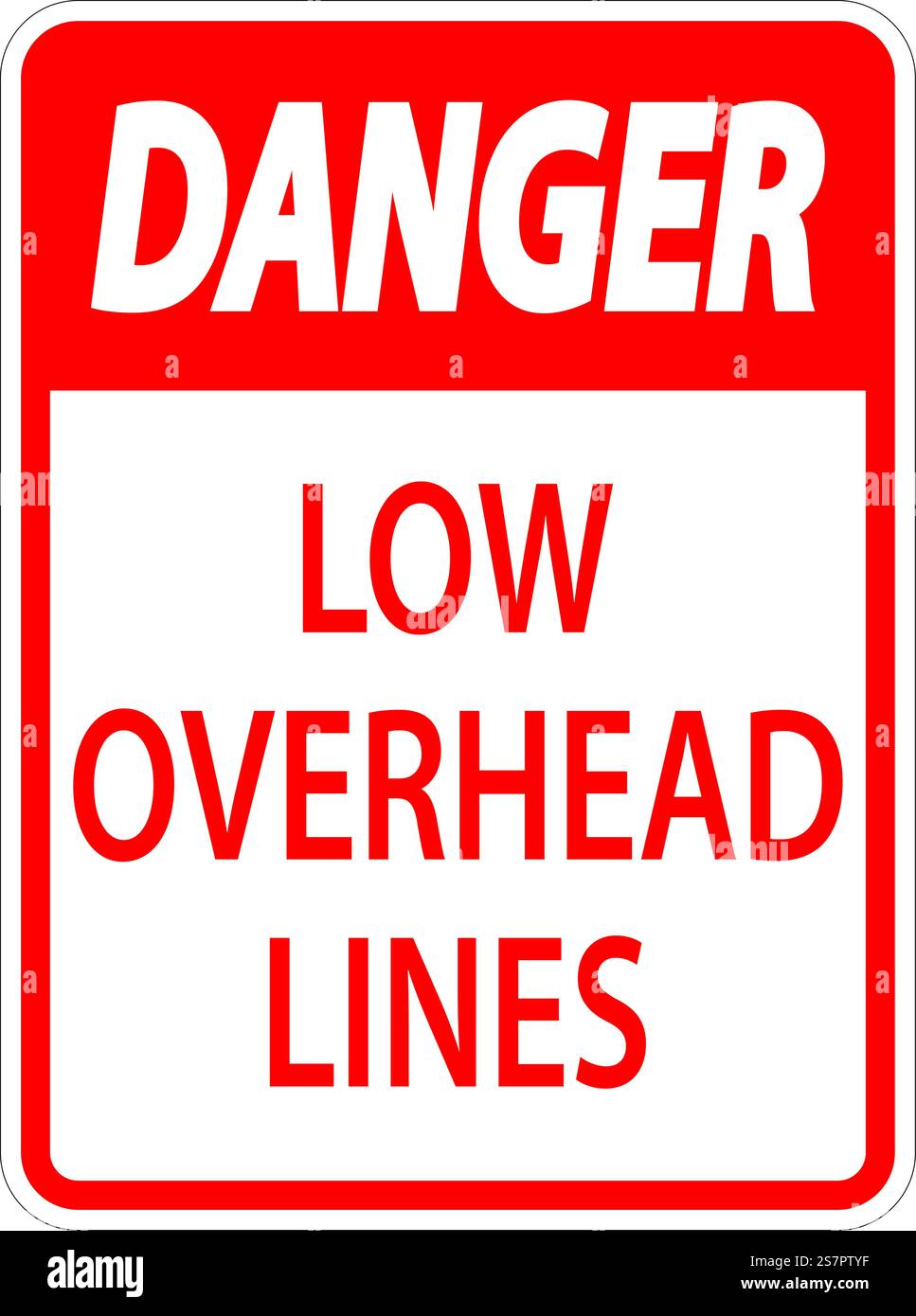 Danger Sign Low Overhead Lines Stock Vector Image & Art - Alamy