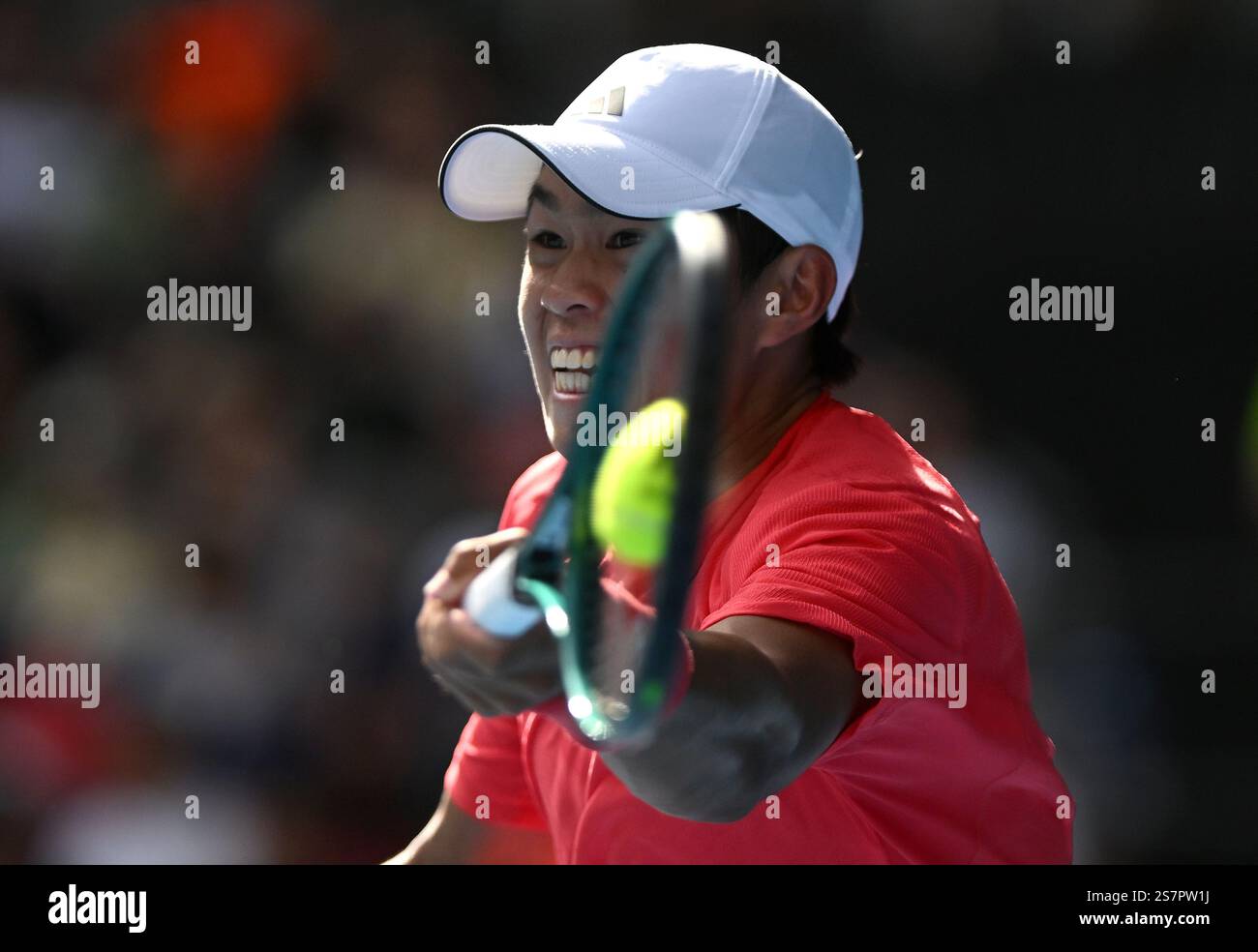 Melbourne, Australia. 20th Jan, 2025. Learner Tien of USA returns ...