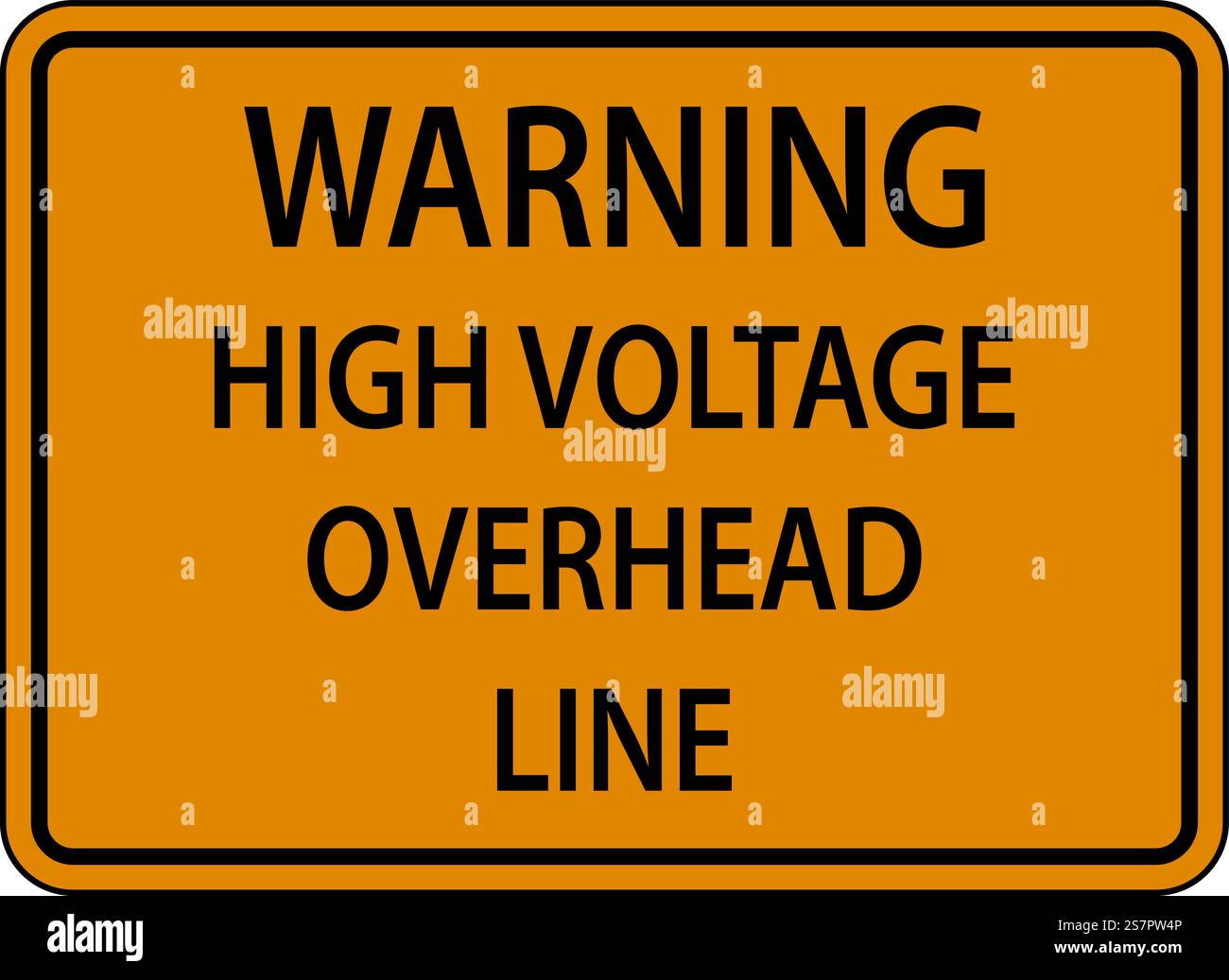 Warning Sign Caution High Voltage Overhead Line Stock Vector Image ...