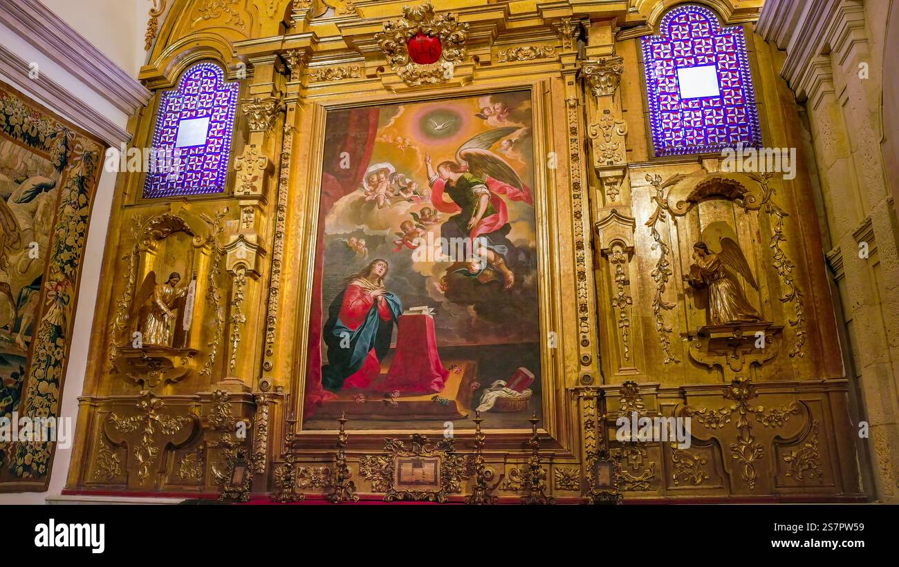 painting of the virgin mary and an angel inside cordoba mosque Stock ...