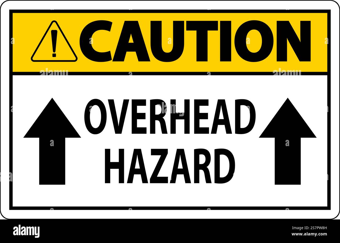 Caution Sign Overhead Hazard Stock Vector Image & Art - Alamy