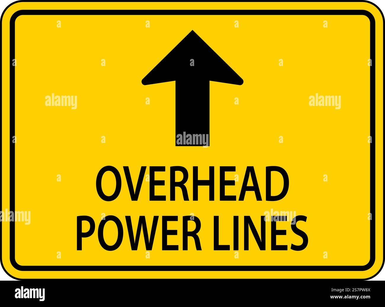 Overhead Power Lines Sign Stock Vector Image & Art - Alamy