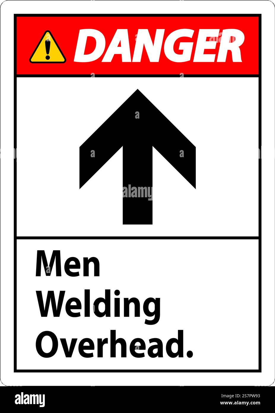 Danger Sign Men Welding Overhead Stock Vector Image & Art - Alamy
