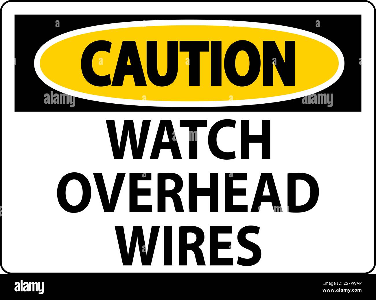 Caution Sign Watch Overhead Wires Stock Vector Image & Art - Alamy