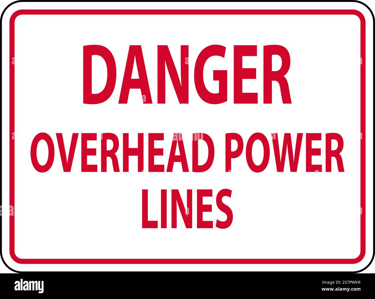 Danger Sign Overhead Power Lines Stock Vector Image & Art - Alamy