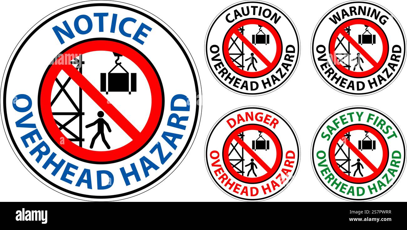 Danger Sign Overhead Hazard Stock Vector Image & Art - Alamy