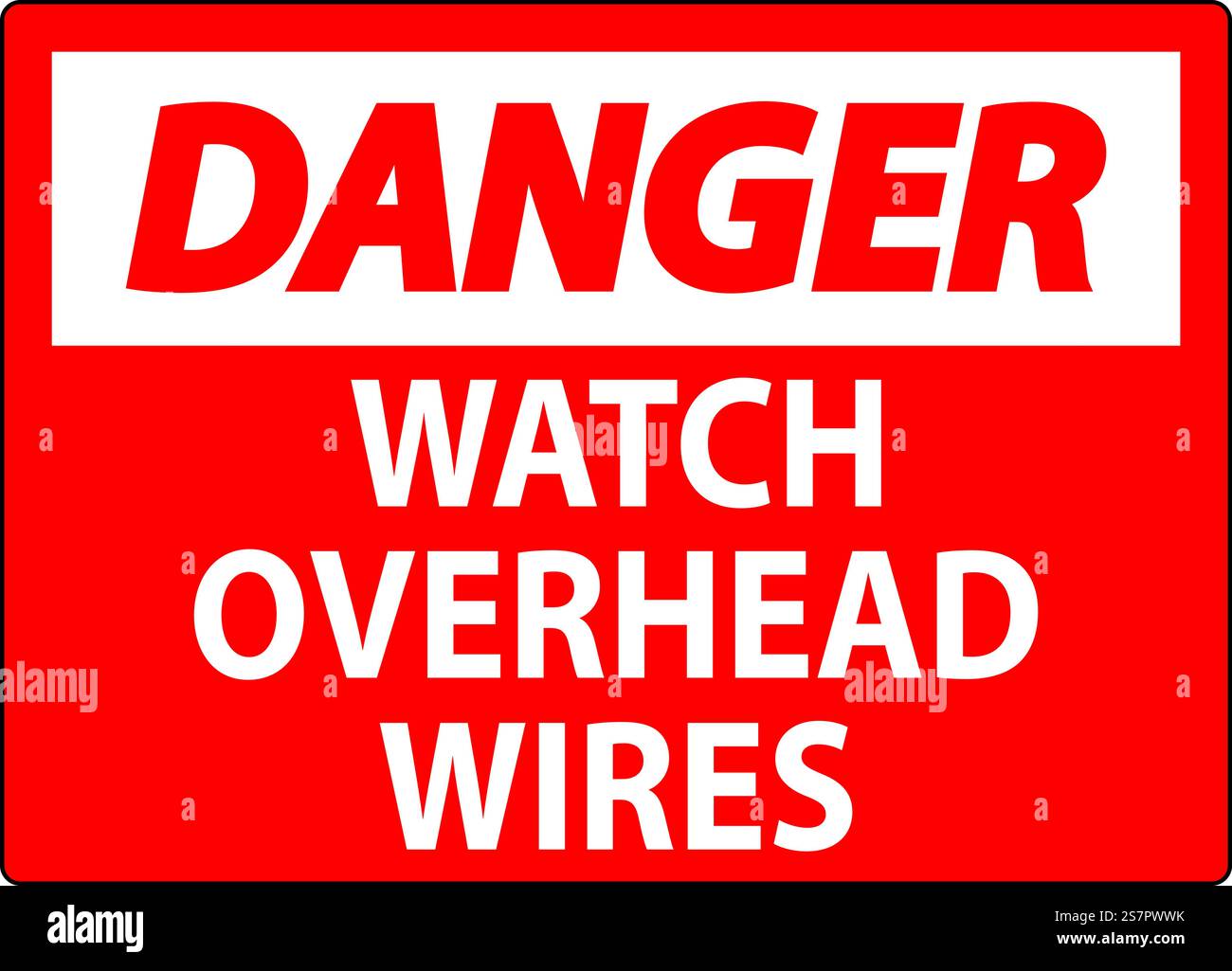 Danger Sign Watch Overhead Wires Stock Vector Image & Art - Alamy