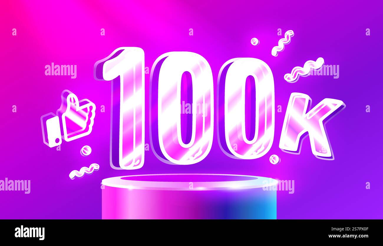 Thank you 100k followers, peoples online social group, happy banner ...
