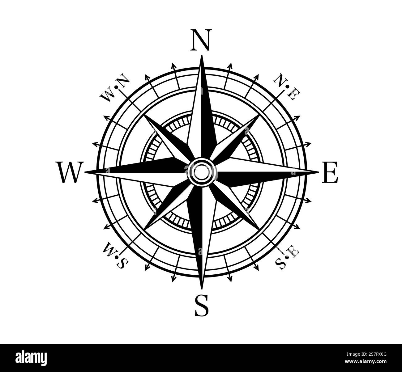 Compass on a white background, arrow navigation. Vector illustration ...