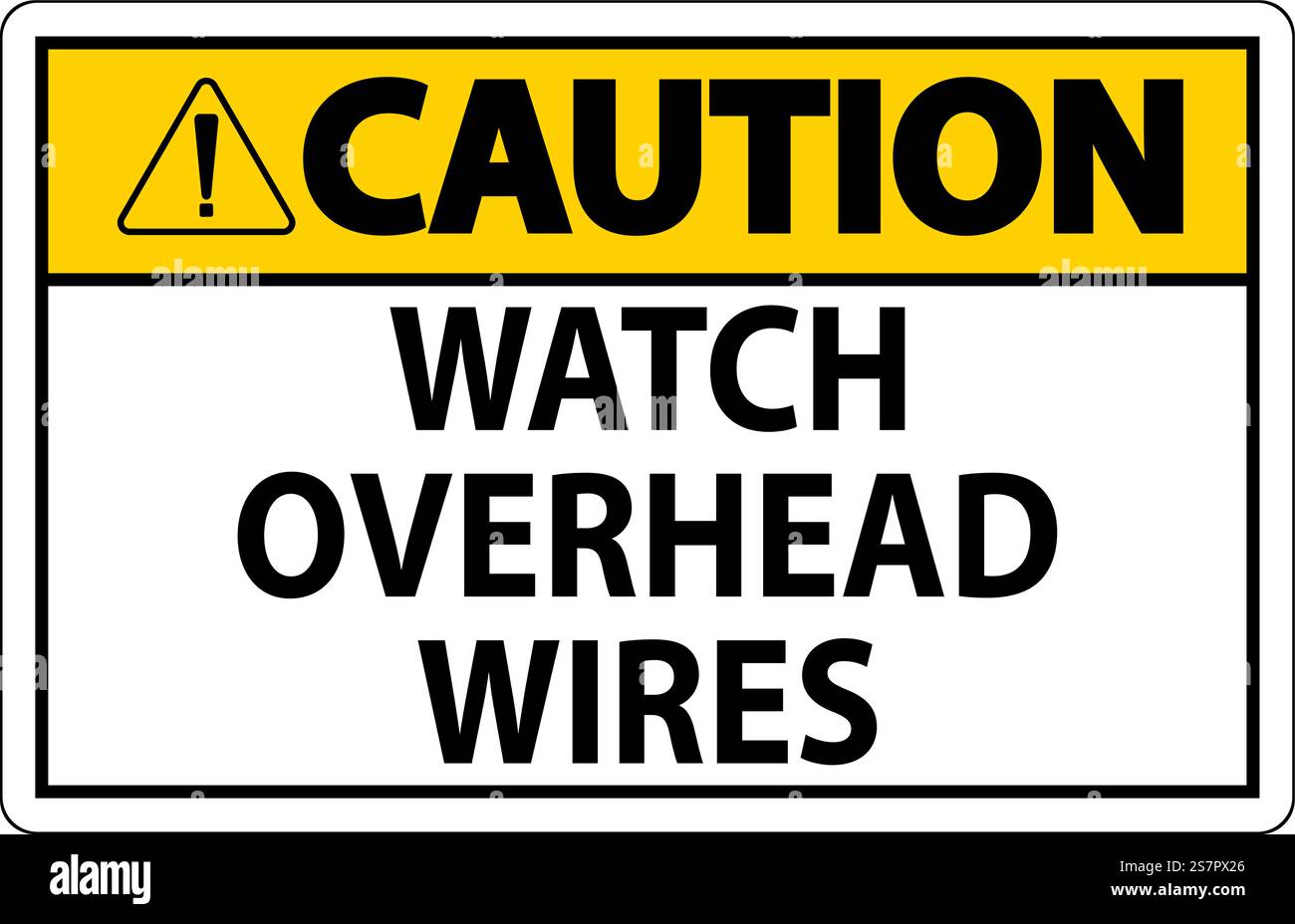 Caution Sign Watch Overhead Wires Stock Vector Image & Art - Alamy