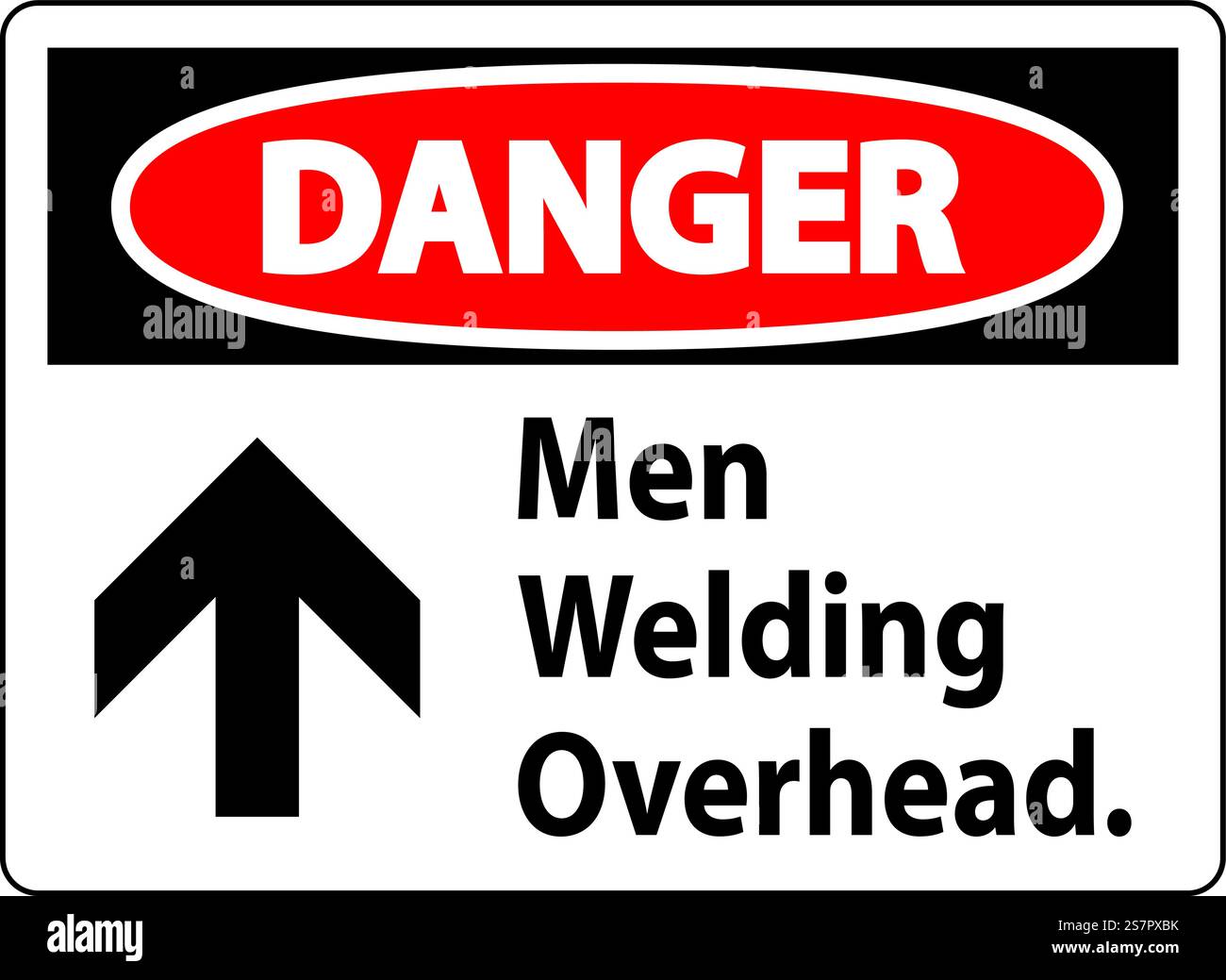 Danger Sign Men Welding Overhead Stock Vector Image & Art - Alamy