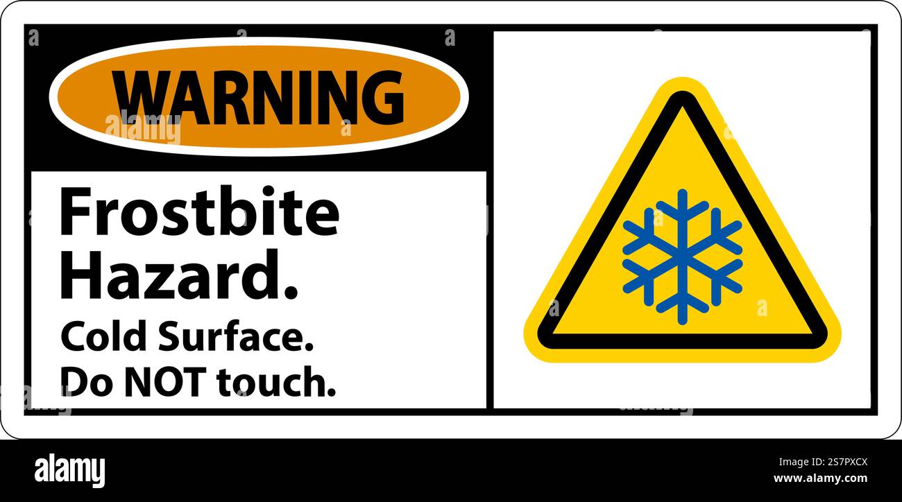 Warning Sign Frostbite Hazard, Do not Touch Cold Surface Stock Vector ...